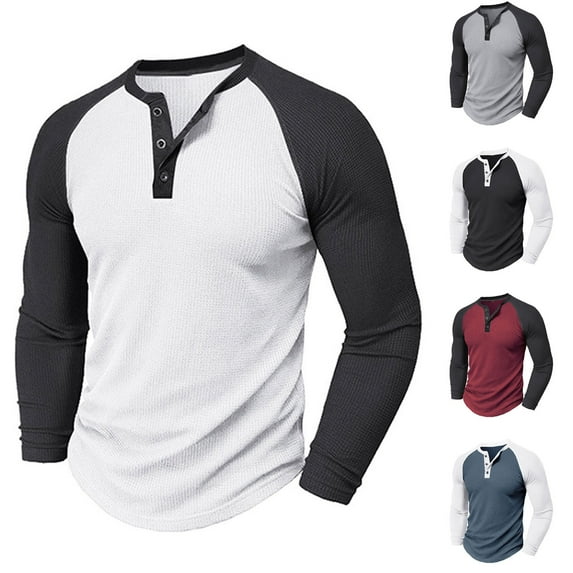 AnuYalue Henley Shirts for Men Lightweight Long Sleeve Baseball T ...