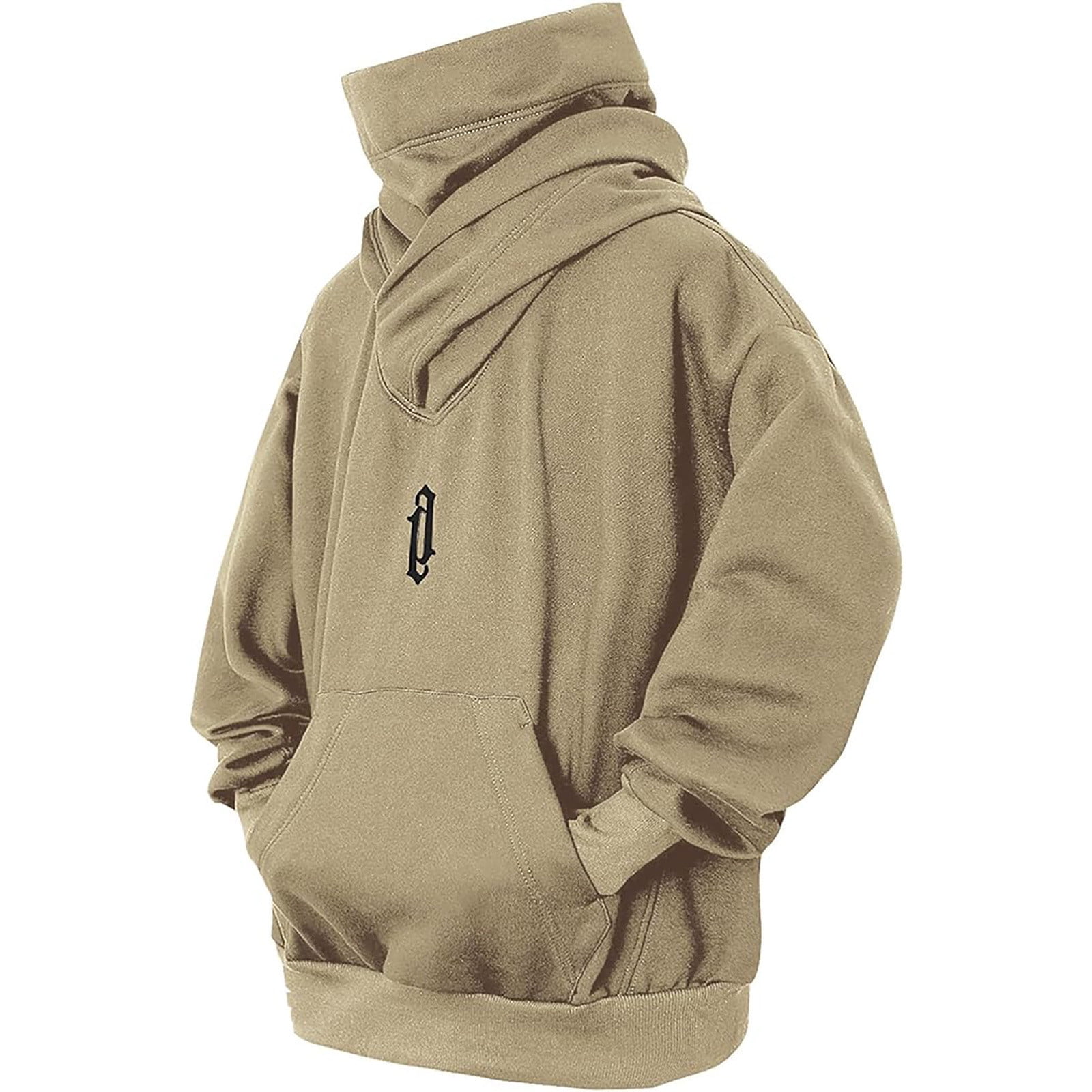 AnuYalue Hoodies for Men Fleece Cowl Neck Hooded Sweatshirt Casual ...