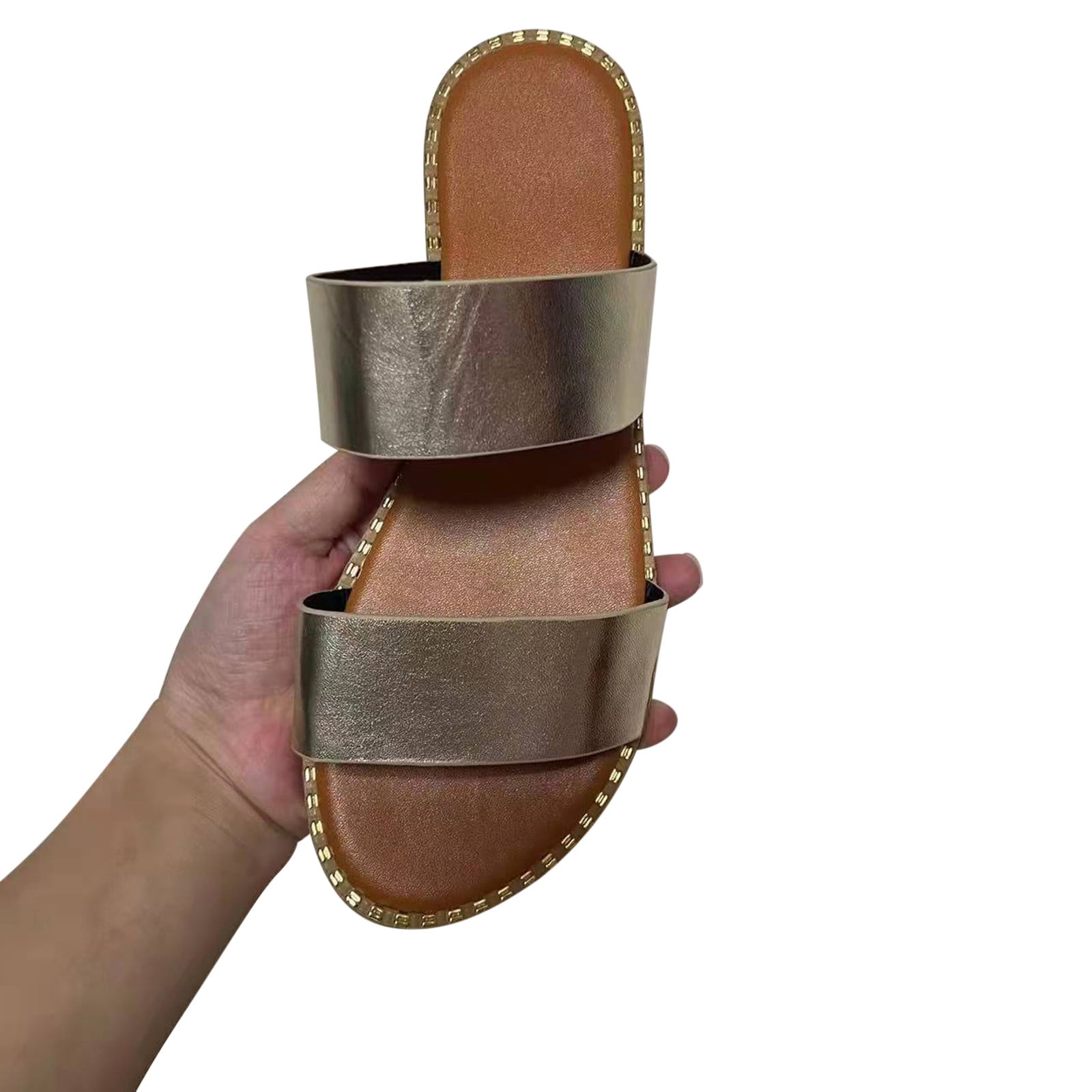 AnuYalue Low Wedge Sandals Women Dressy Summer Flat Comfortable Fashion ...