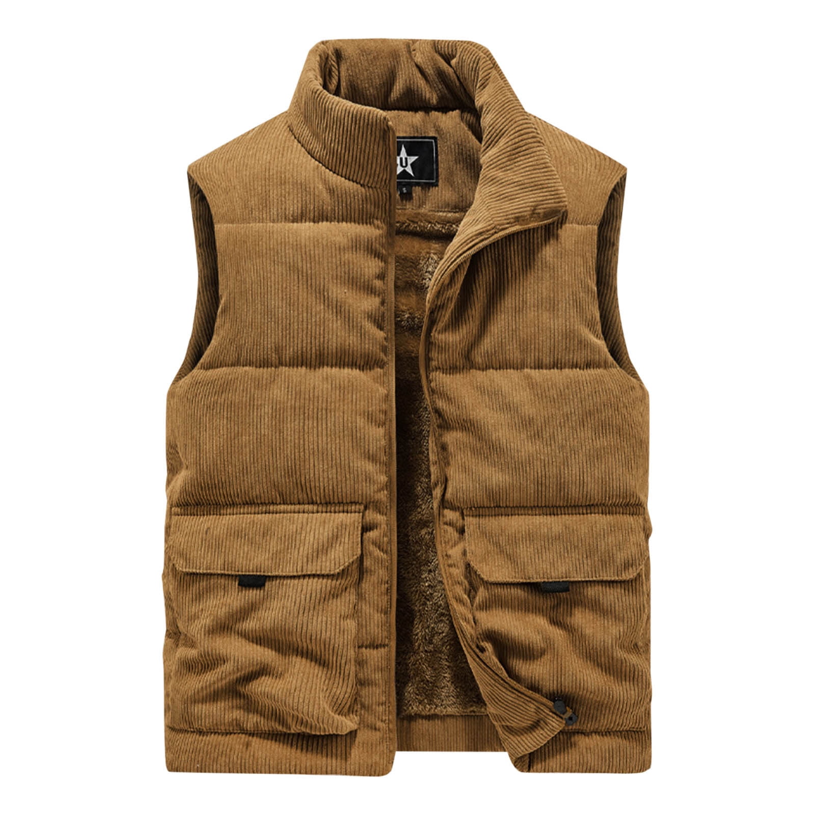 AnuYalue Men Big and Tall Padded Vest Fleece Lined Thick Warm Vests ...