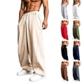 AnuYalue Men's Baggy Sweatpants Elastic Waist Drawstring Wide Leg ...