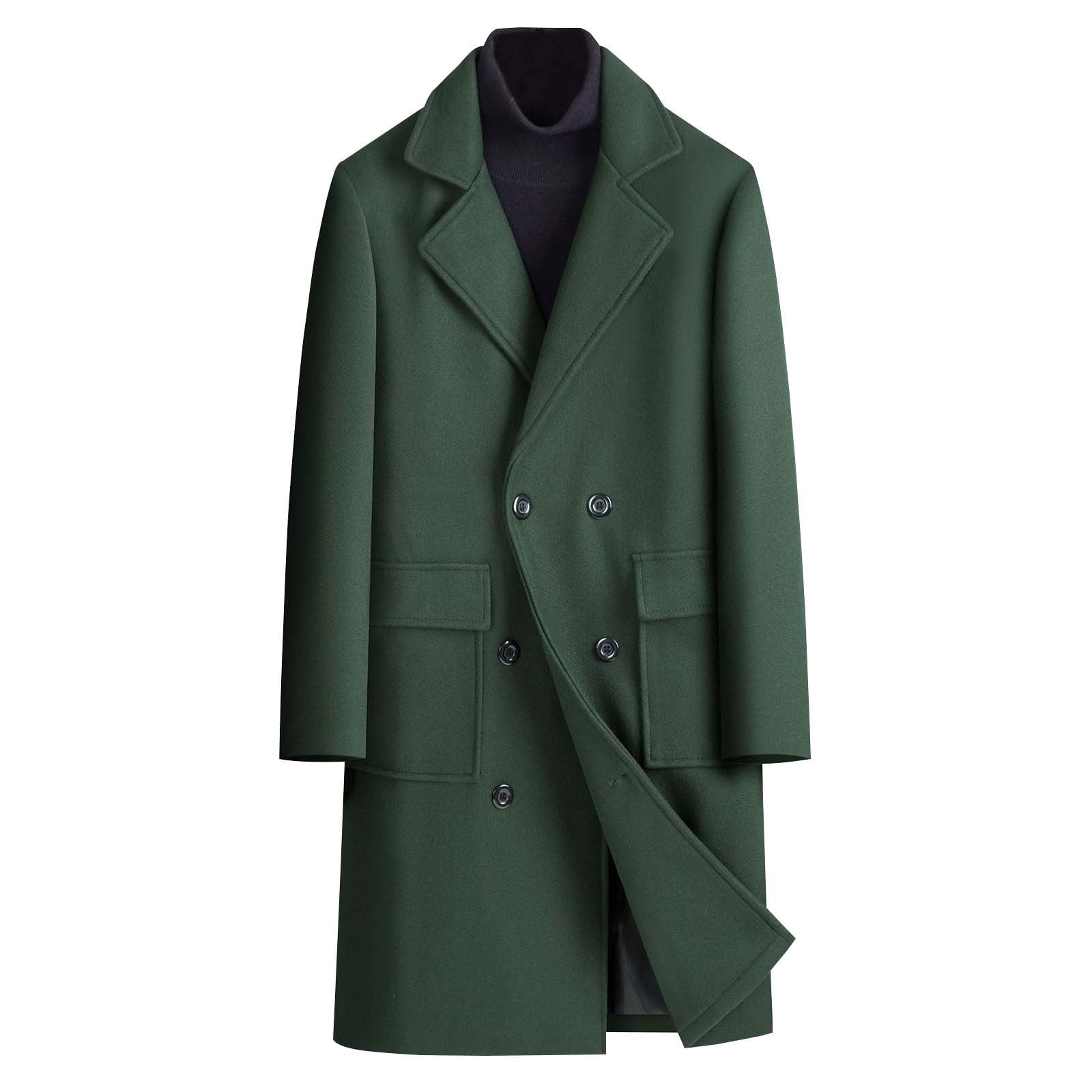 AnuYalue Men's Big and Tall Coat Slim Fit Lapel Long Jacket Overcoat ...