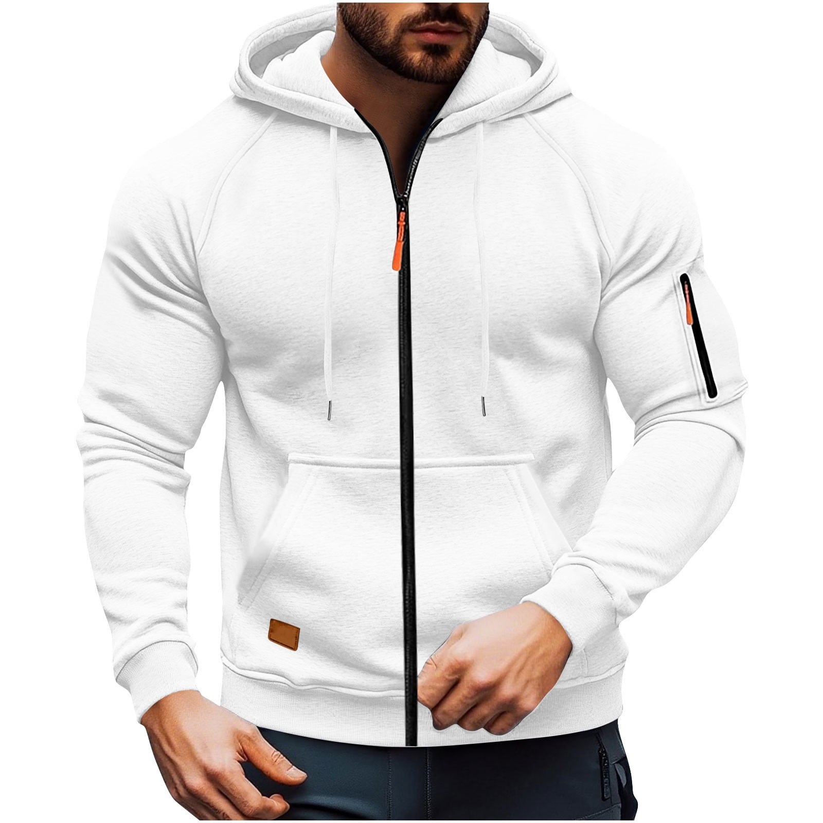 AnuYalue Men's Big and Tall Hoodies Slim Fit Full Zip Coat Drawstring ...