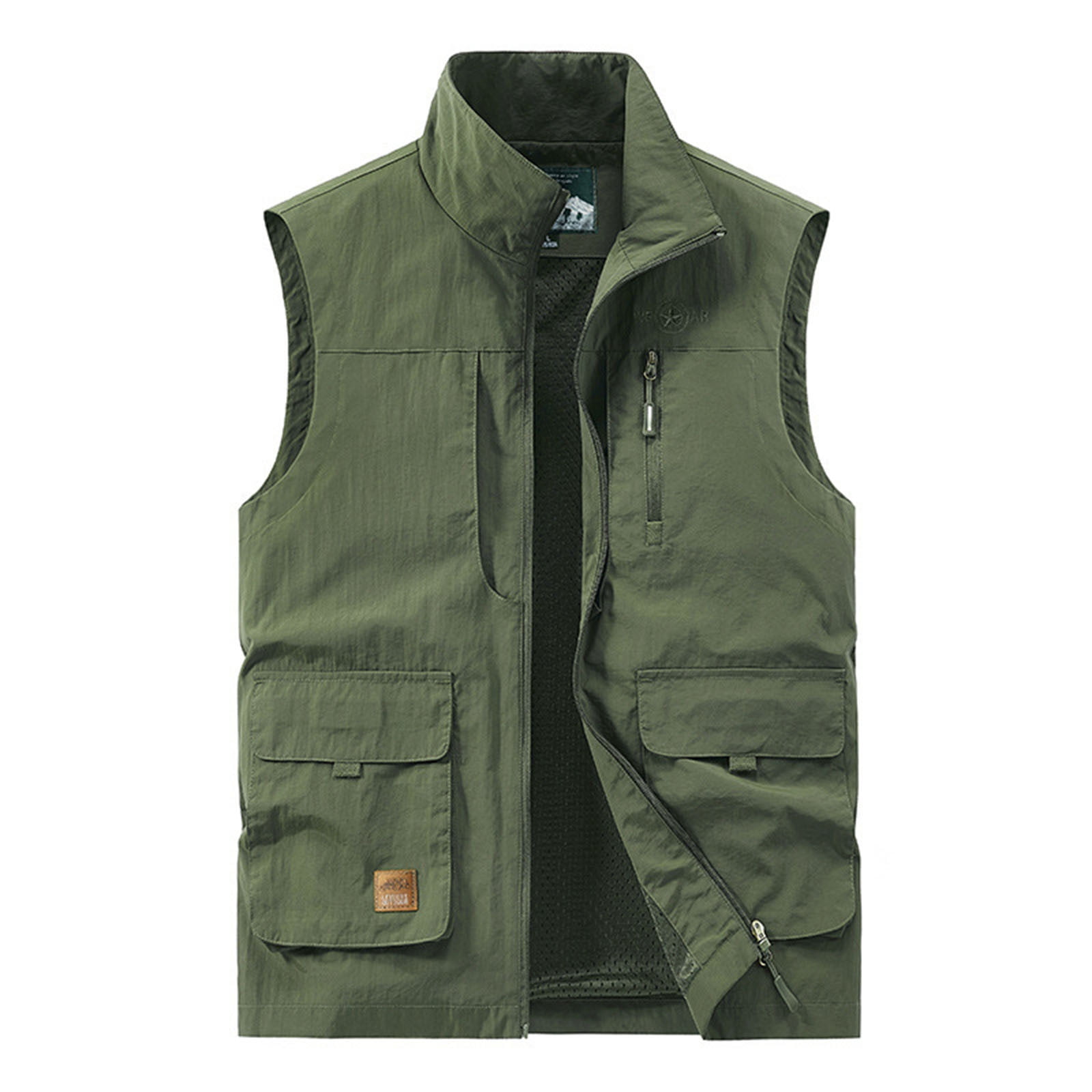 AnuYalue Men's Big and Tall Travel Vest Lightweight Full Zip Cargo ...