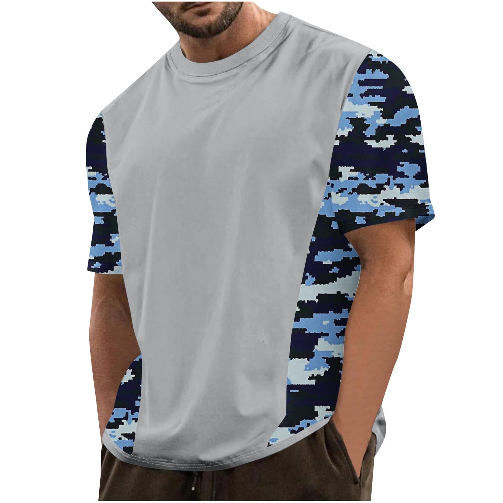 AnuYalue Men's Camouflage Short Sleeve Casual Vintage Camo Athletic ...