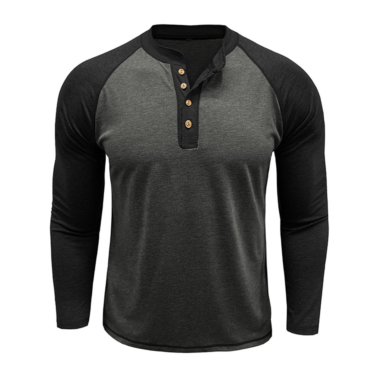 AnuYalue Men's Henley Shirts Lightweight Button Up T-Shirts Fall Winter ...