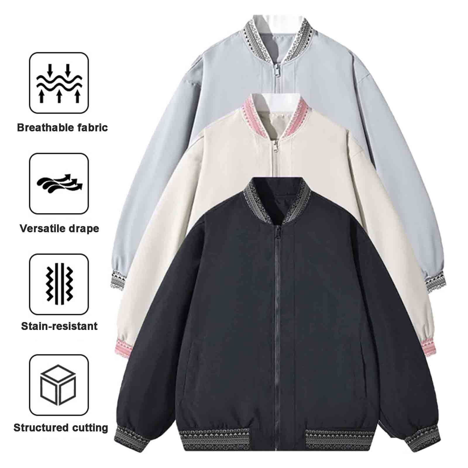 AnuYalue Men's Jackets Casual Spring Fall Windbreaker Jacket Fashion ...