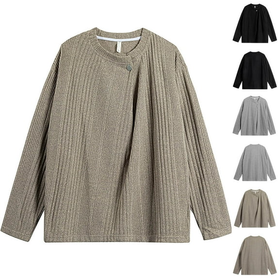 AnuYalue Men's Long Sleeve Shirts Lightweight Knitted T-Shirt Fashion ...