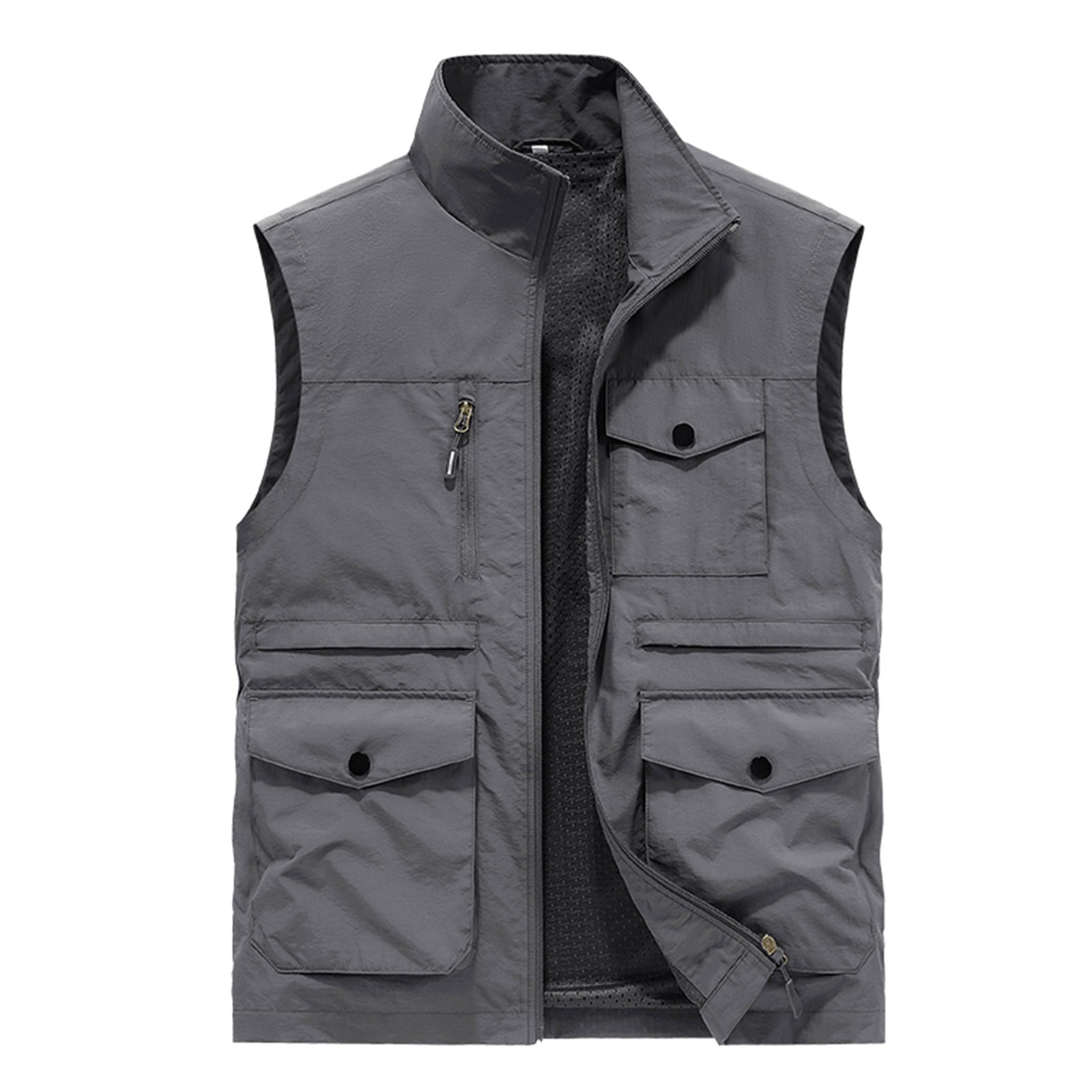AnuYalue Mens Big and Tall Cargo Vest Lightweight Outdoor Hiking Vests ...