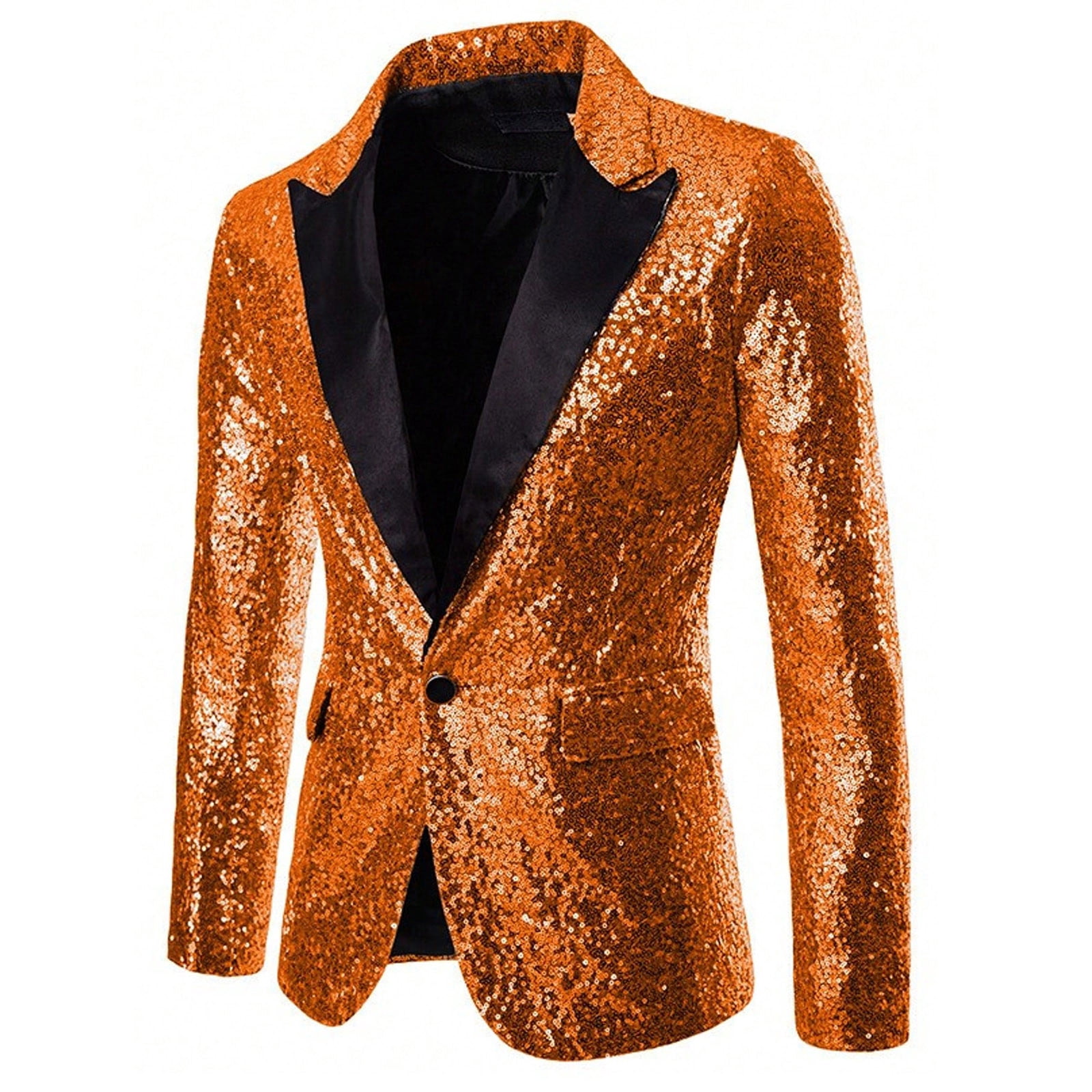 AnuYalue Mens Big and Tall Sequin Suit One Button Formal Wedding Tuxedo ...
