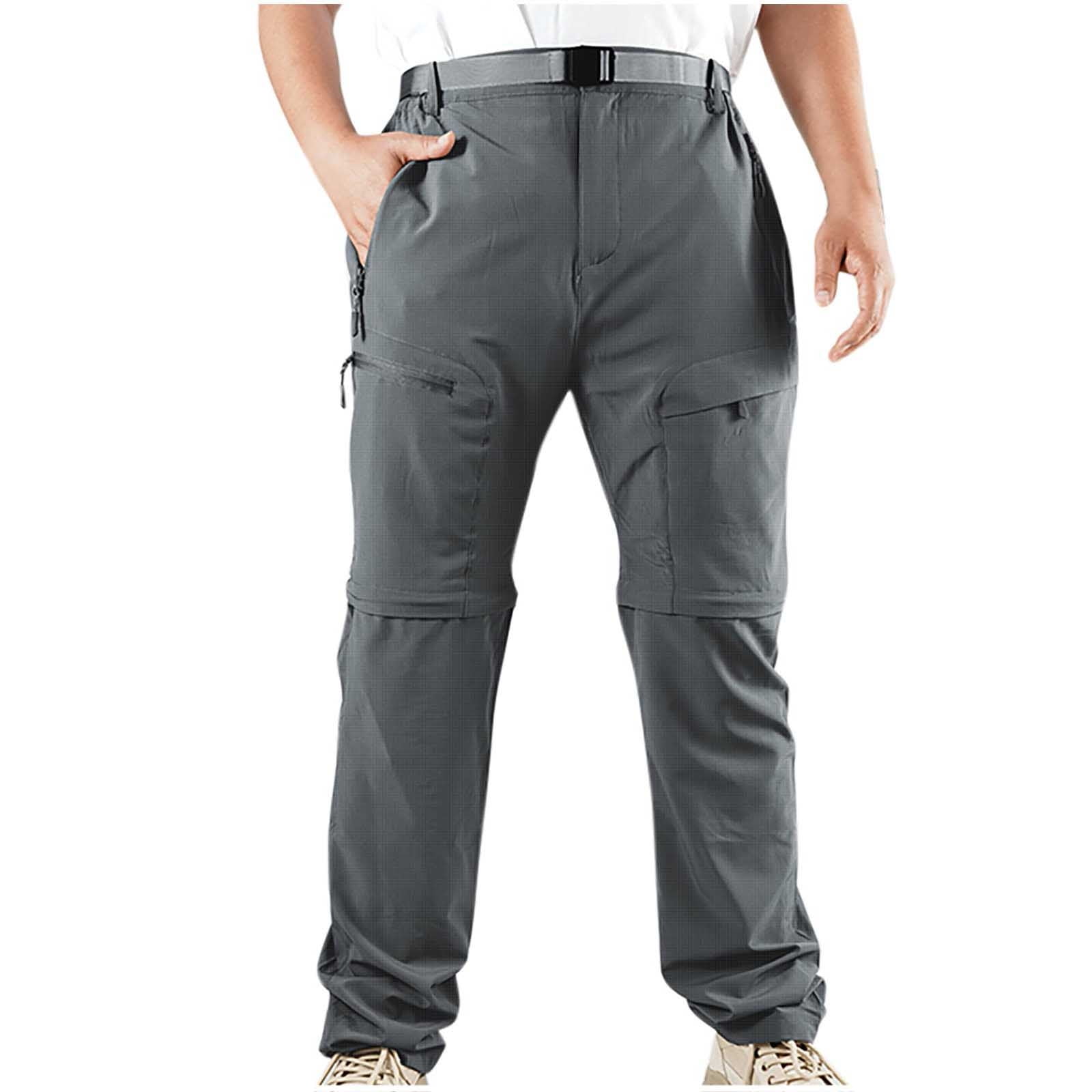 AnuYalue Mens Lightweight Cargo Pants Convertible Multi Pockets ...