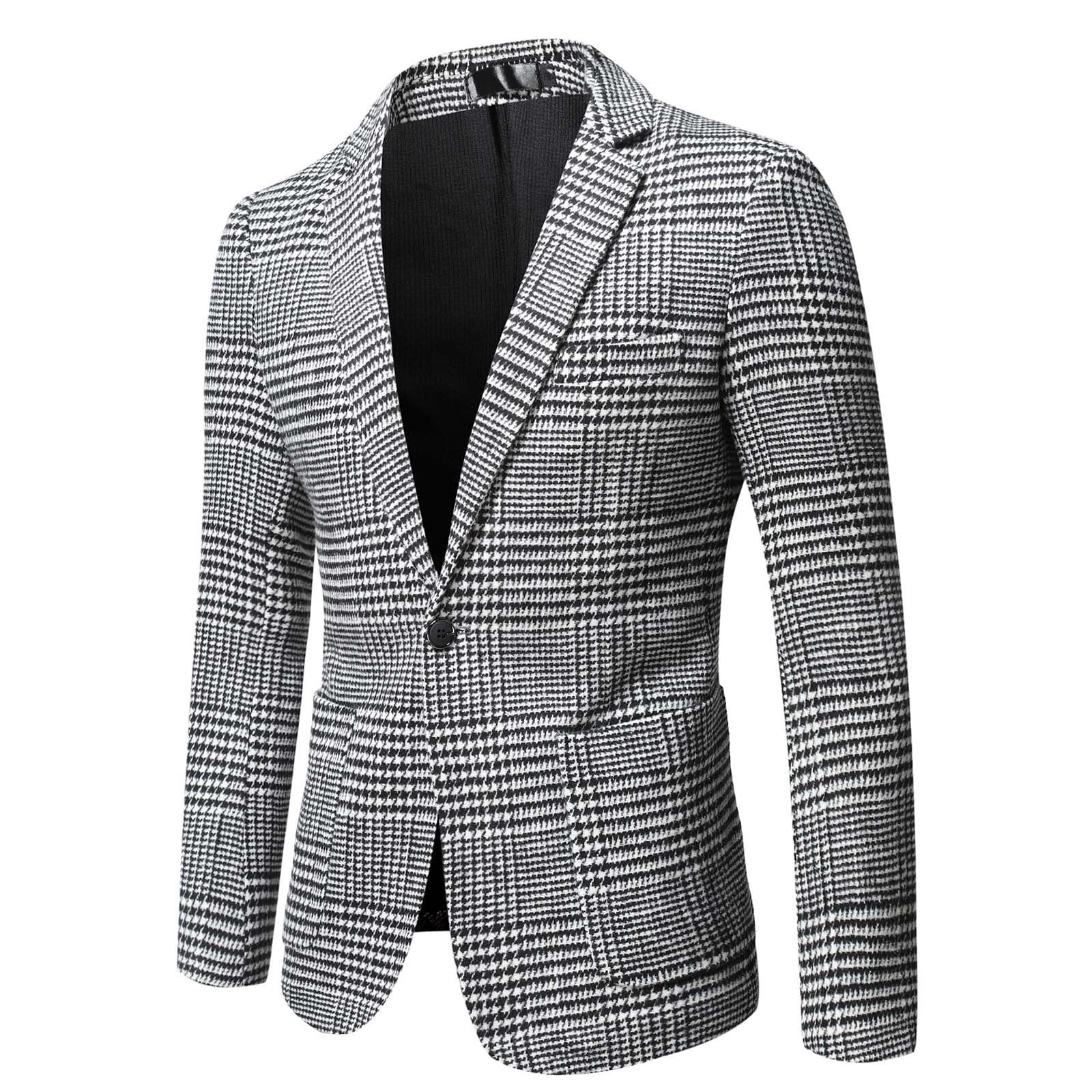 AnuYalue Mens Plaid Blazer Sports Coat Casual Slim Fit Checkered Blazer ...