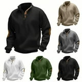 AnuYalue Mens Sweatshirt Casual Stand Collar Pullover Lightweight ...