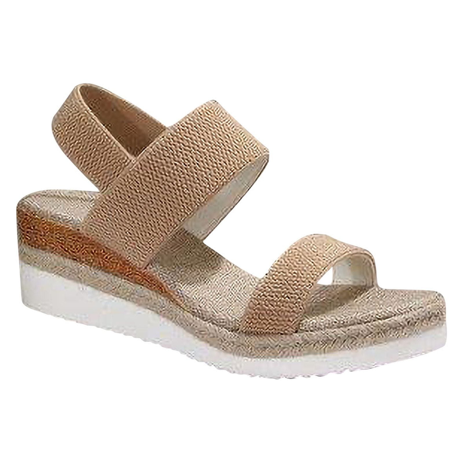 AnuYalue Platform Wedges Sandals for Women, Ankle Strap Open Toe Wedge ...