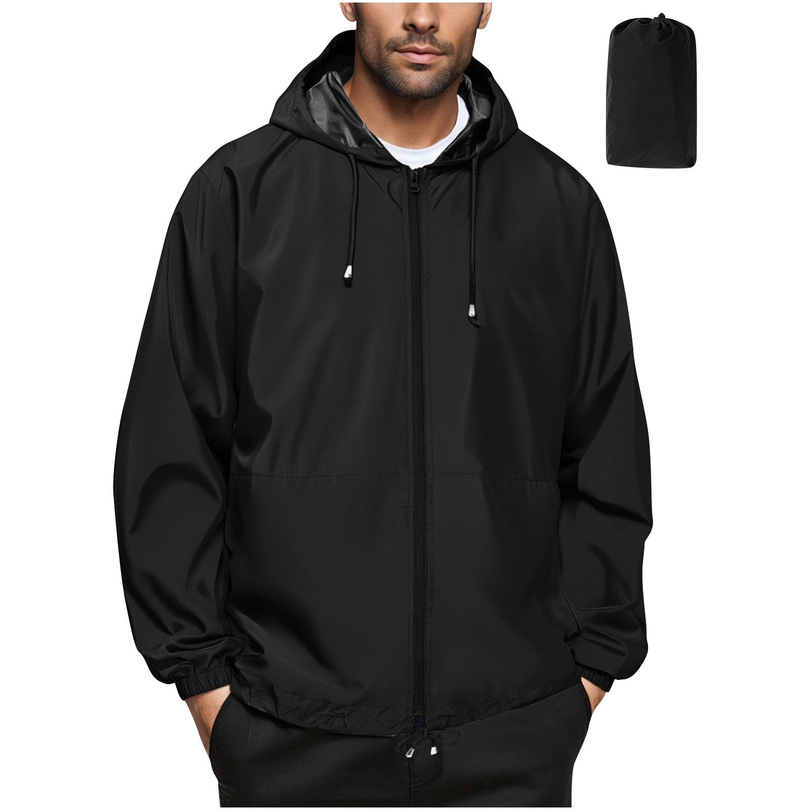 AnuYalue Rain Jacket Mens Lightweight Waterproof Raincoat Hooded ...