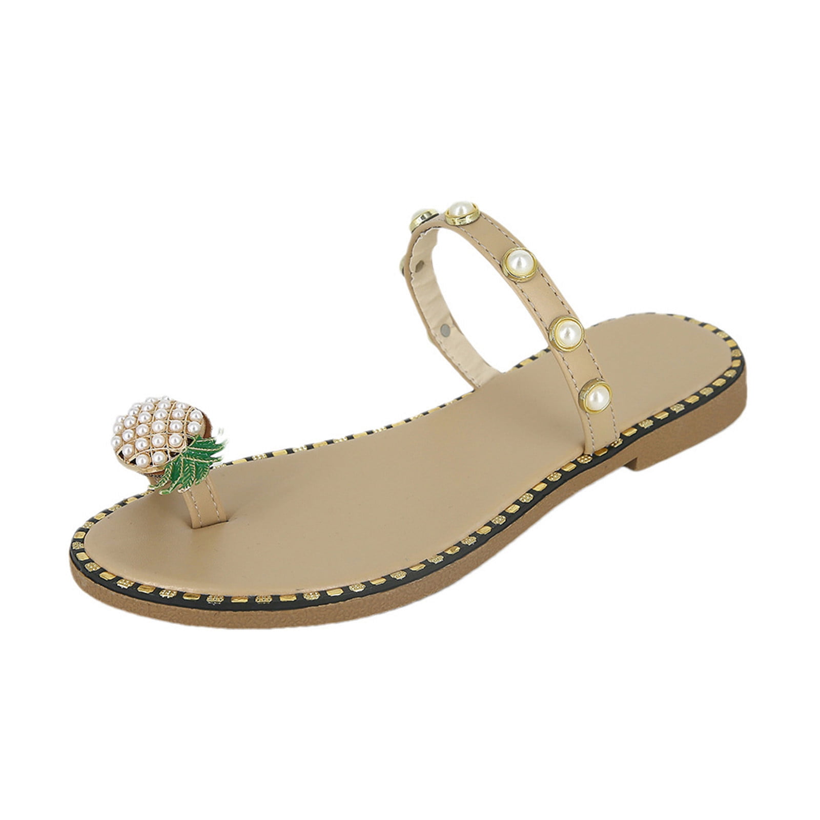 AnuYalue Rhinestone Slide Sandals for Women Flip Flops with Clip Toe ...