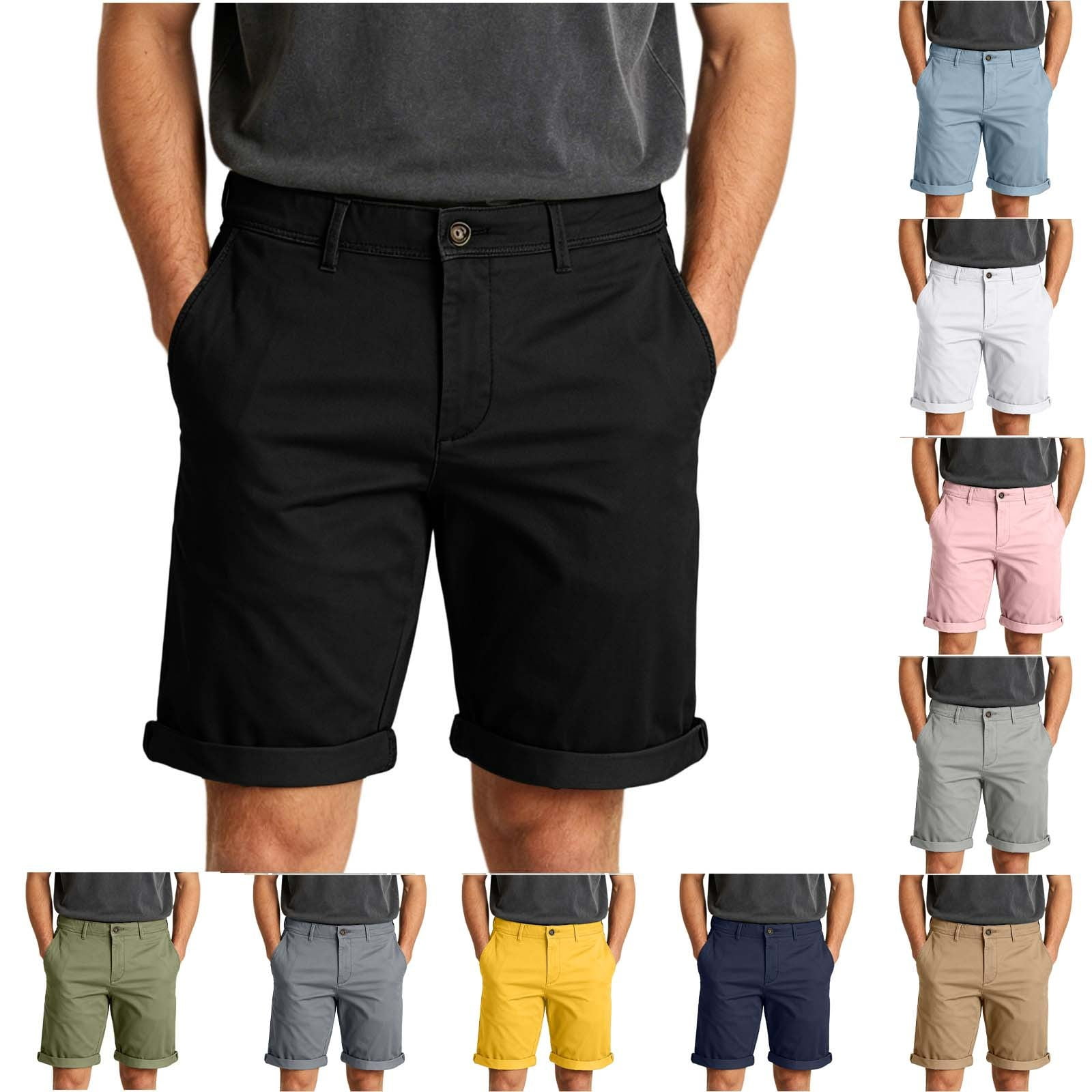 AnuYalue Shorts for Men Trendy Elastic Waist Summer Shorts Casual ...