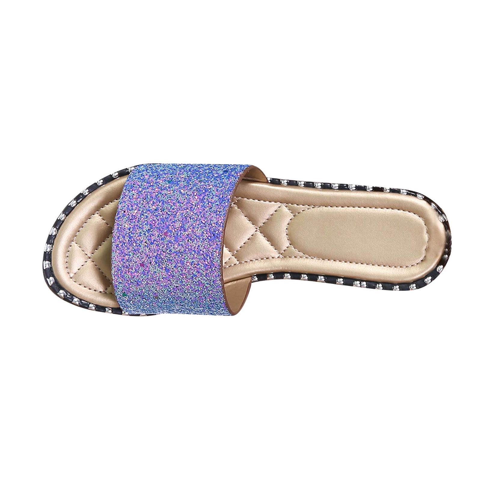 AnuYalue Slide Sandals for Women Dressy Slippers for Summer Flat ...