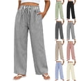 AnuYalue Striped Pants for Women High Waisted Ruffle Wide Leg Pajama ...