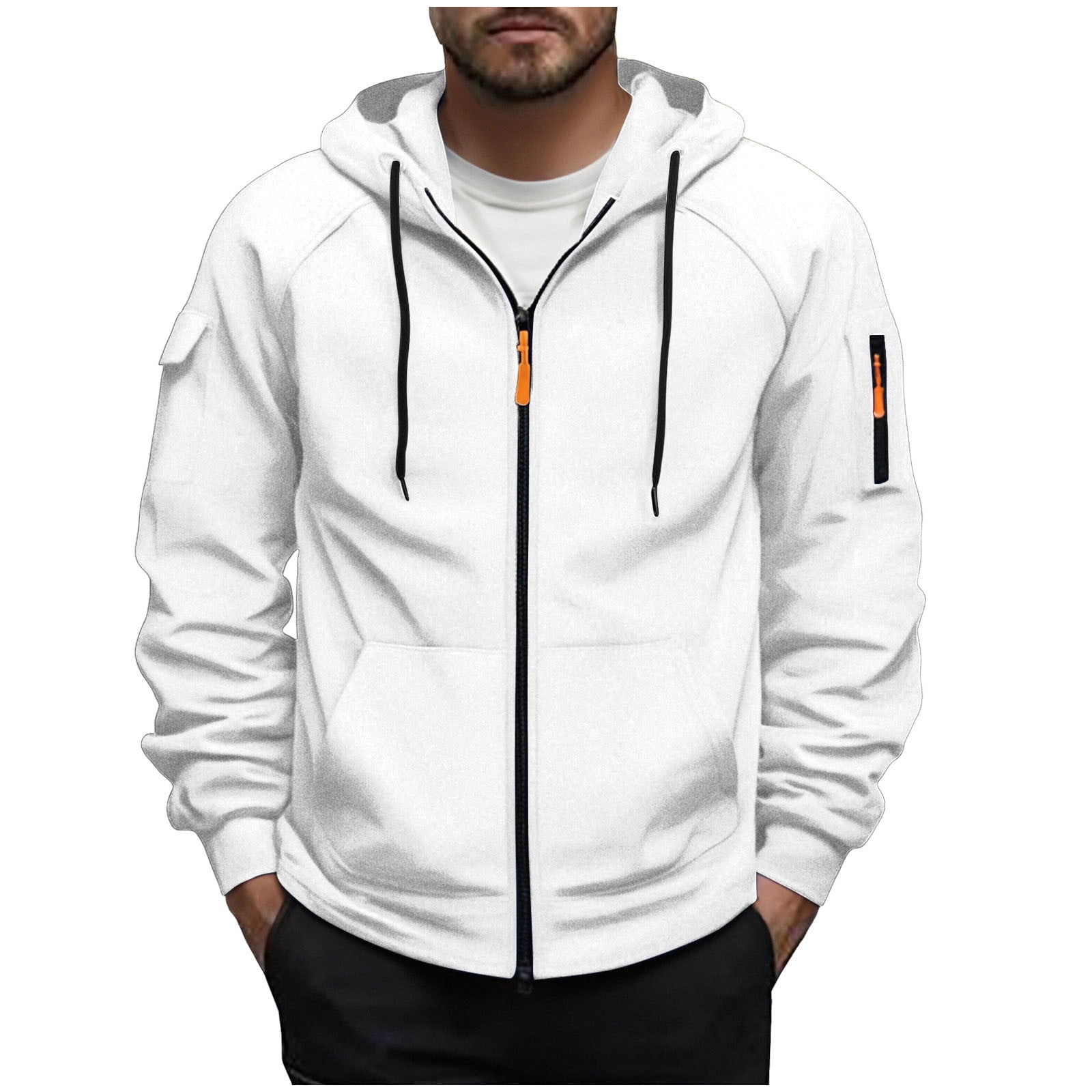 AnuYalue Tactical Hoodies For Men Full Zip Loose Fit Hooded Sweatshirt ...