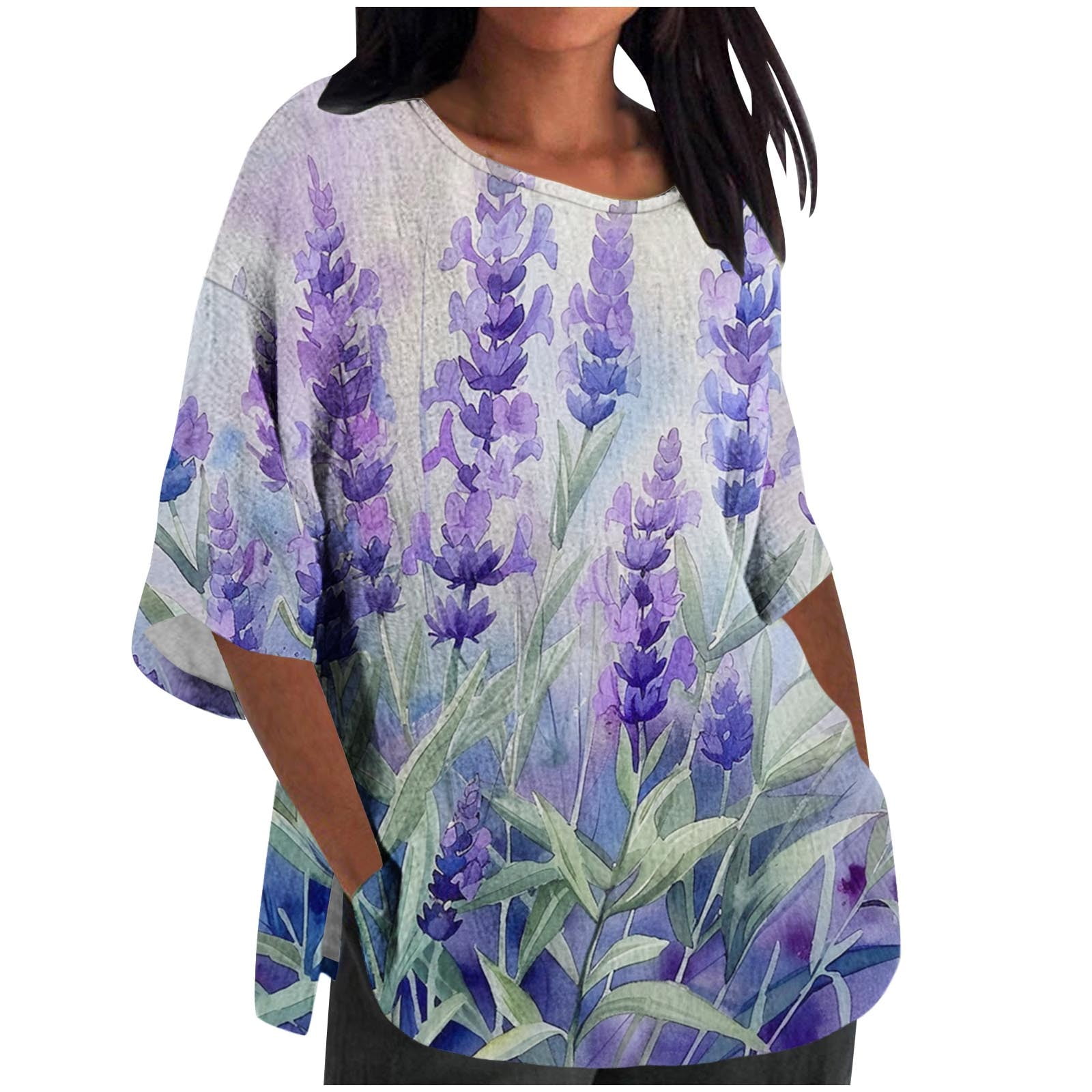 AnuYalue Three Quarter Length T-Shirt for Womens Alzheimer's Awareness ...