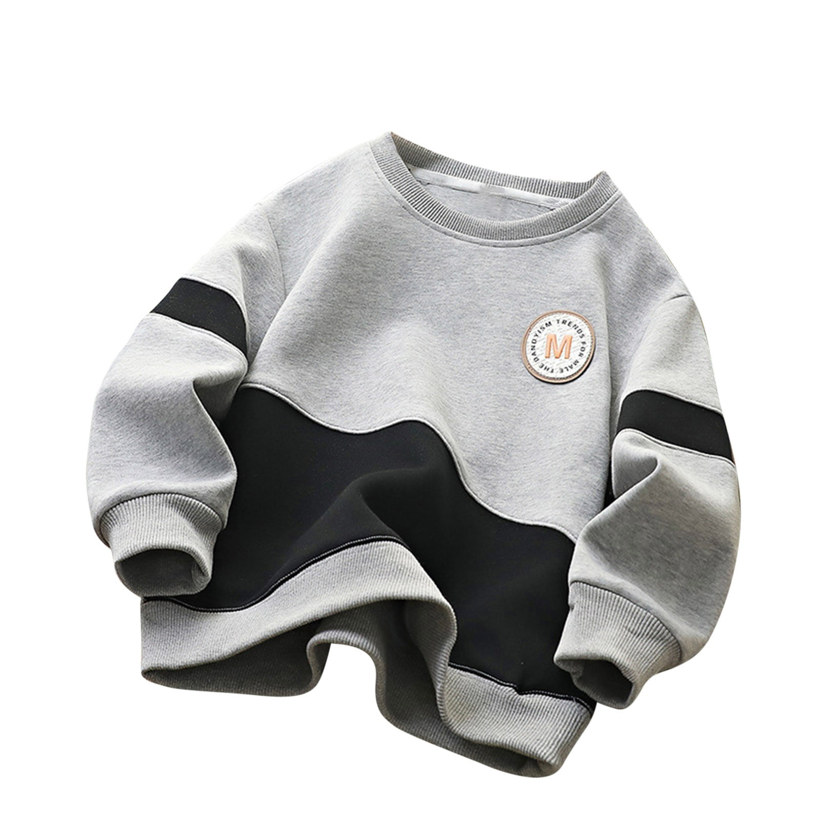 AnuYalue Toddler Baby Boy Girl Solid Cotton Sweatshirt Pullover Crewneck Long Sleeve T-Shirt ...