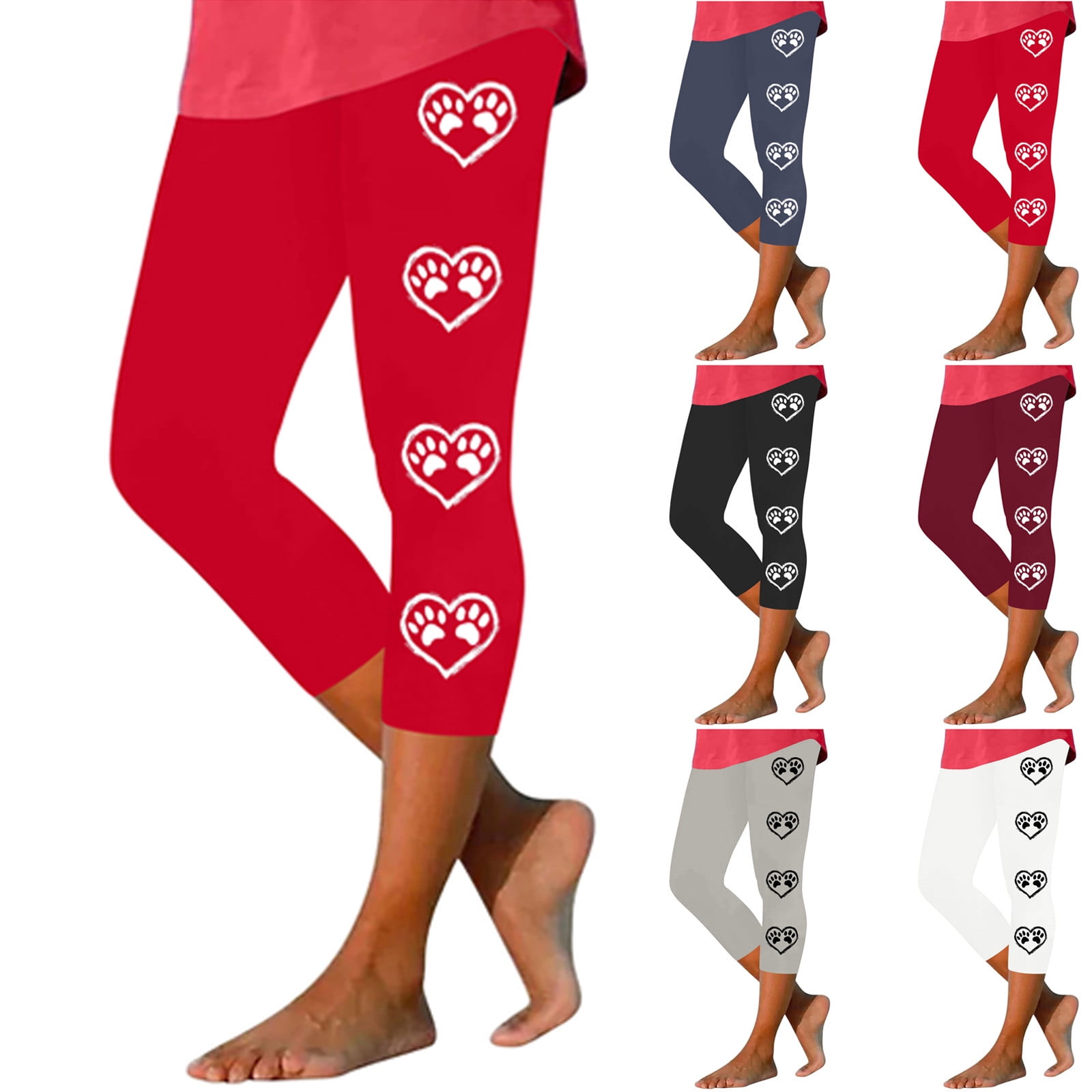 AnuYalue Tummy Control Yoga Capris for Women High Waisted Stretchy ...