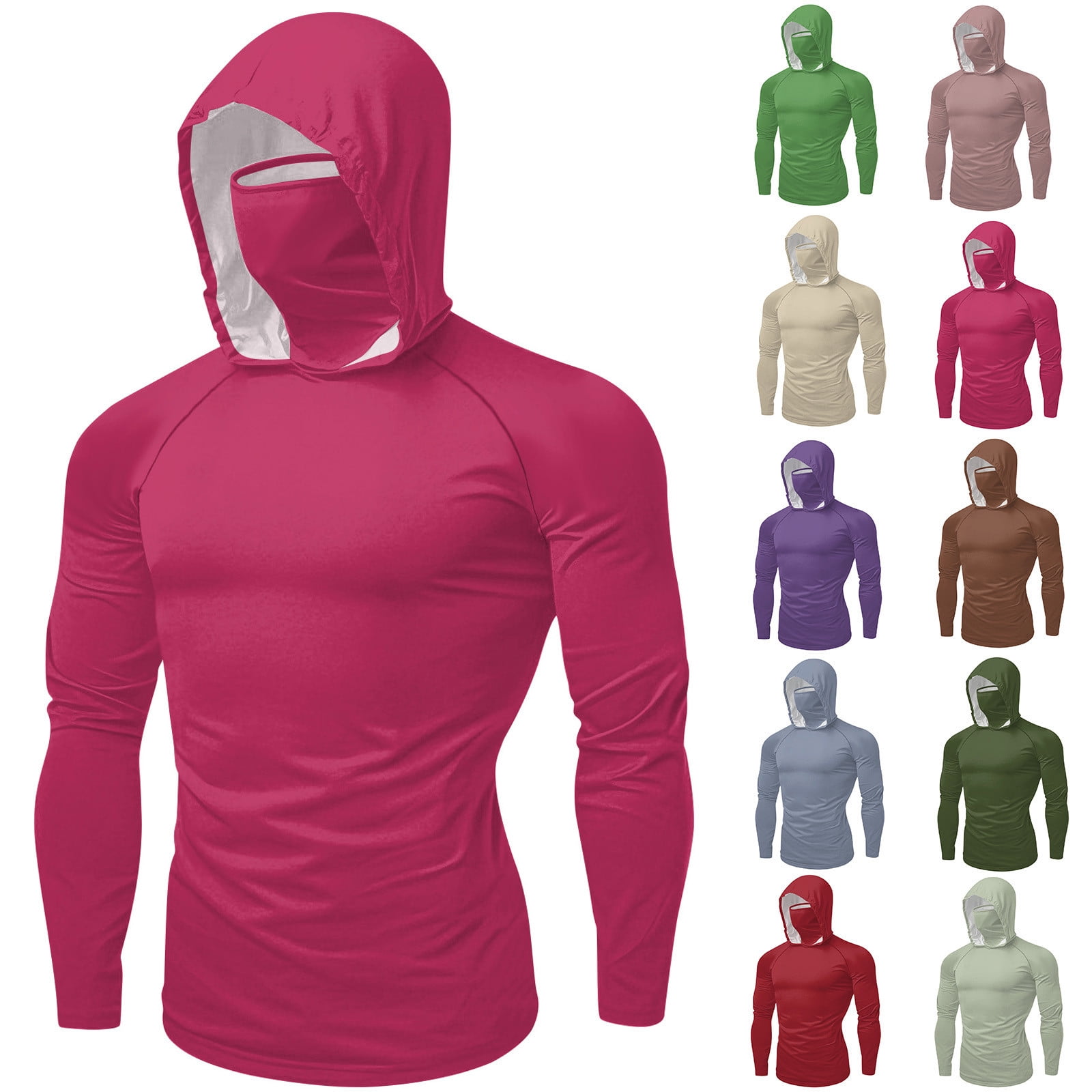 AnuYalue Unisex Big and Tall Face Cover Hoodies UPF 50+ Sun Protection ...