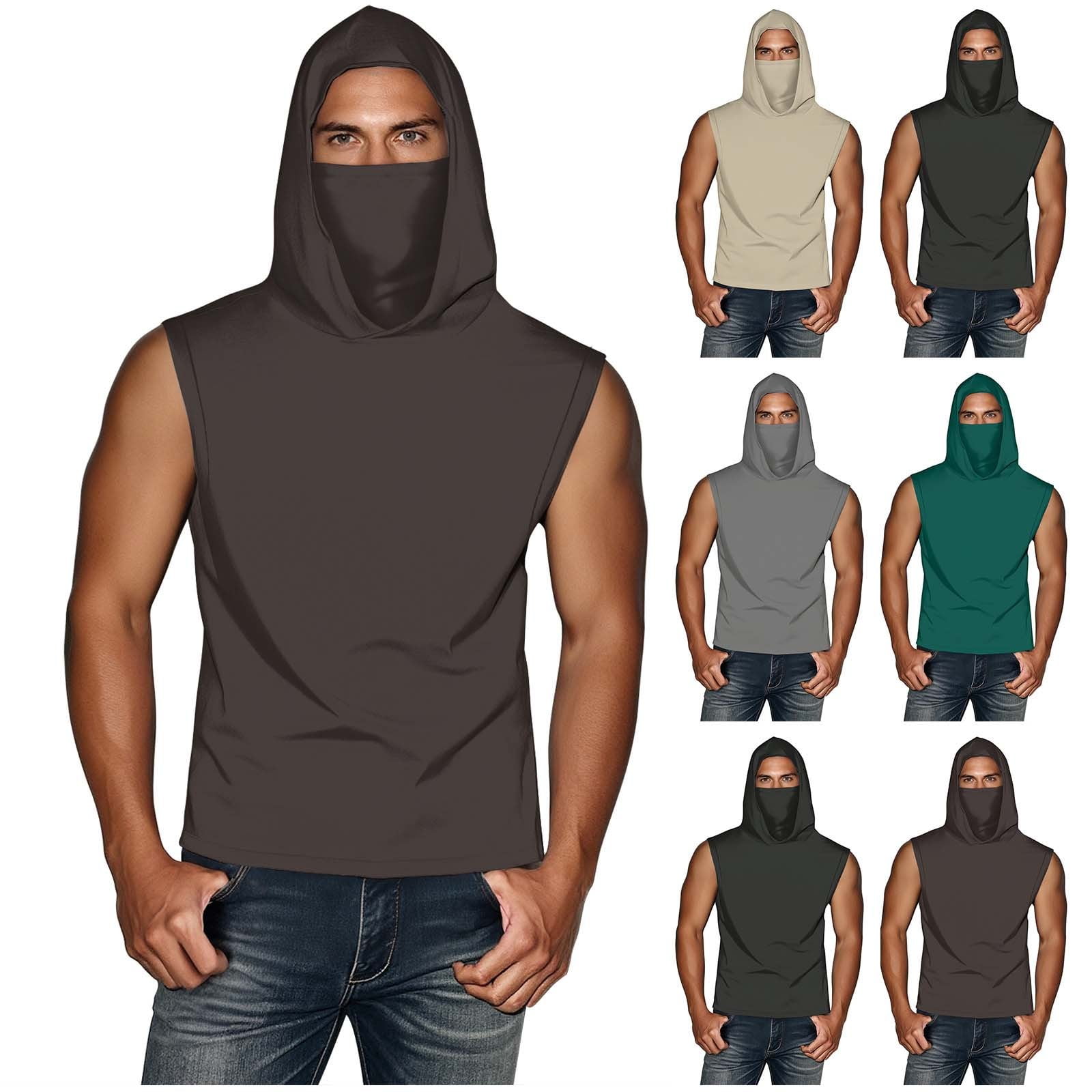 AnuYalue Unisex Sleeveless Sun Protection Tank Top Big and Tall Hooded ...
