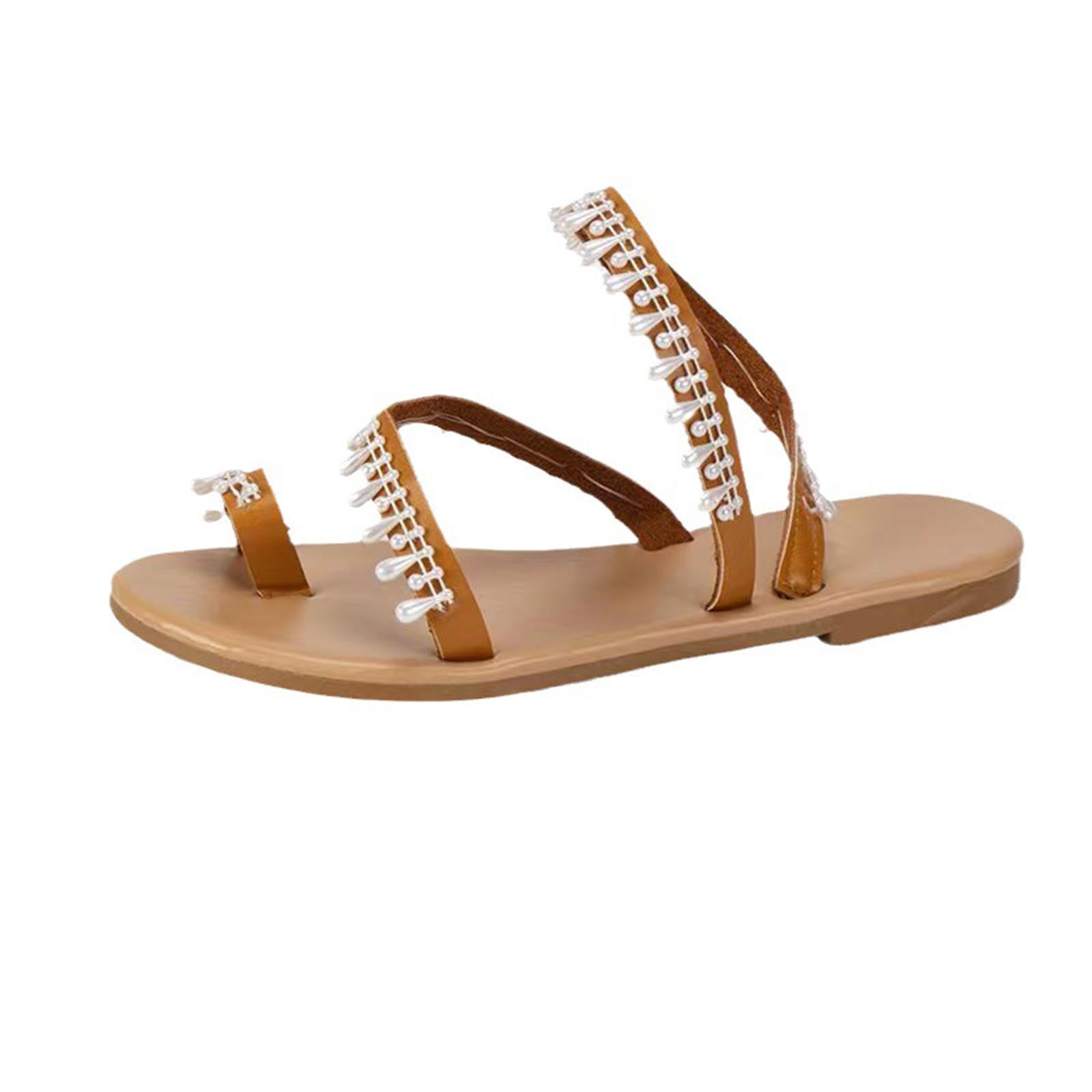 AnuYalue Wedding Flat Sandals,White Lace Sandals,Flowers Lace Sandals ...