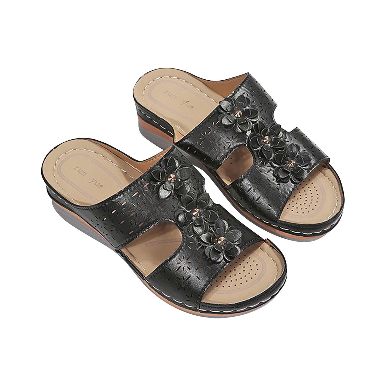 AnuYalue Women's Comfortable Platform Wedges Hook&Loop Adjustable ...