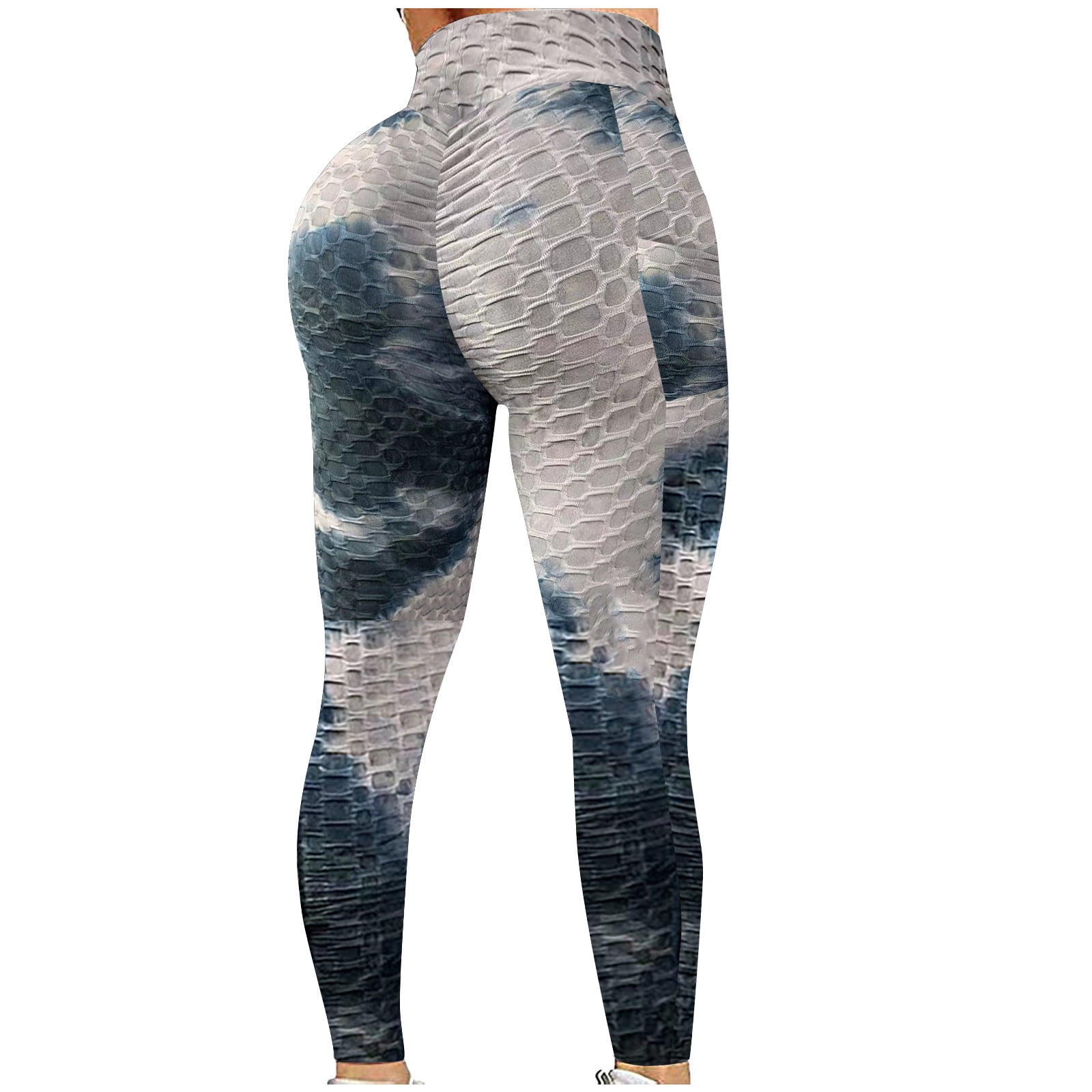 AnuYalue Women's High Waist Yoga Pants Tummy Control Workout Ruched ...