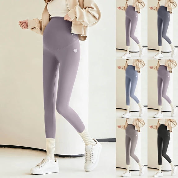 AnuYalue Women's Maternity Leggings Over The Belly Bump Workout Yoga ...