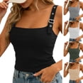 AnuYalue Women's Summer Tops Square Neck Ribbed Crop Tank Top Fashion ...