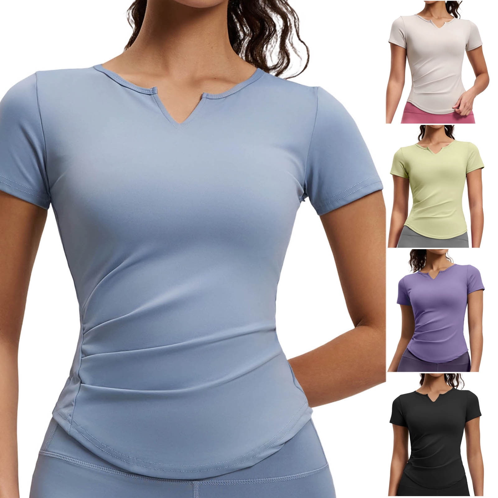 AnuYalue Women's Workout Tops Lightweight Short Sleeve Athletic T-Shirt ...