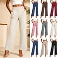 AnuYalue Womens Dress Pants Pull On Wide Leg Stretchy Work Pants ...