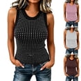 AnuYalue Womens Summer Sleeveless Ribbed Tank Top Fashion Sparkly Basic ...