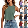 AnuYalue Womens Workout Cropped Tank Tops Racerback Sleeveless Crewneck ...