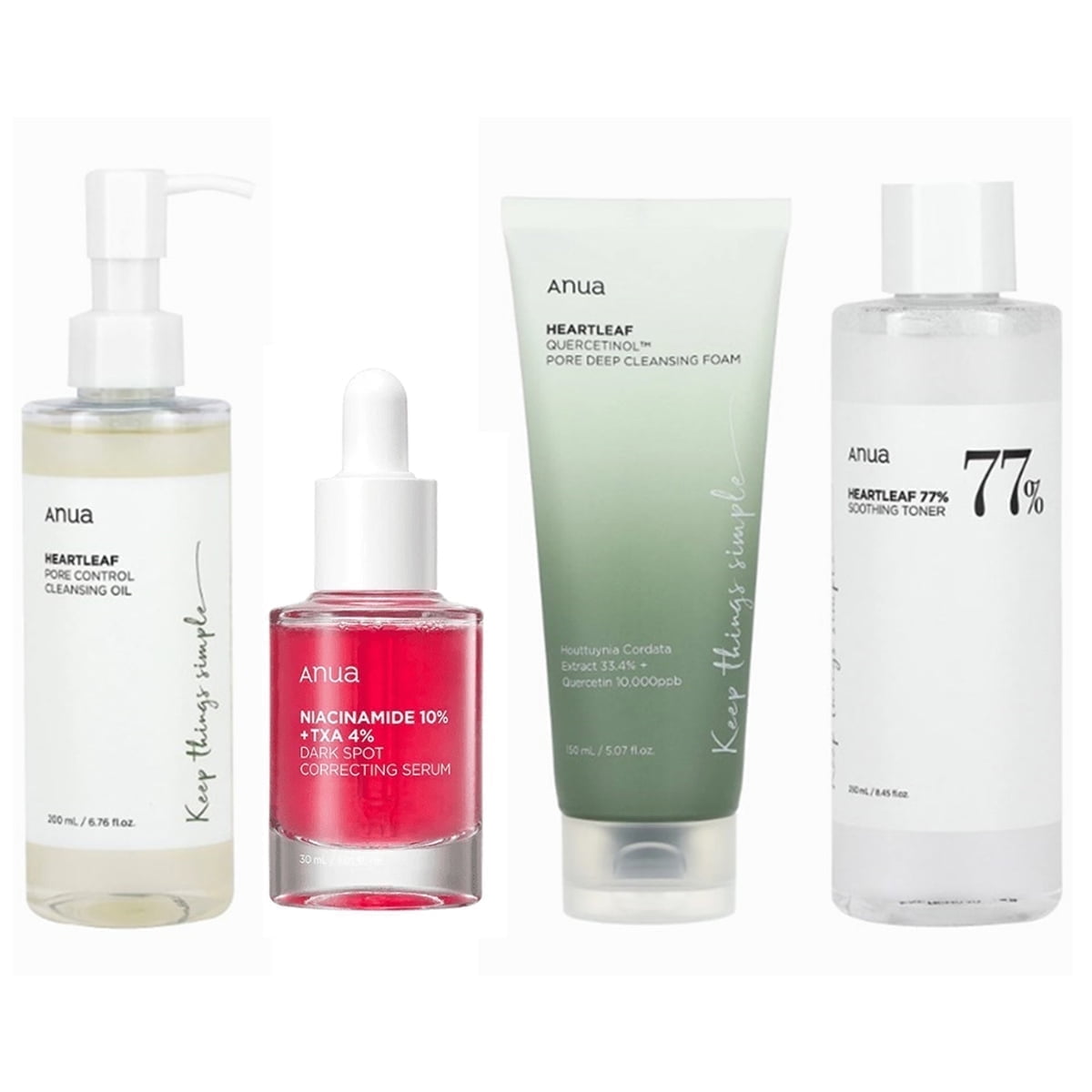 Anua Facial Care Set, Heartleaf Pore Control Cleansing Oil & Heartleaf ...