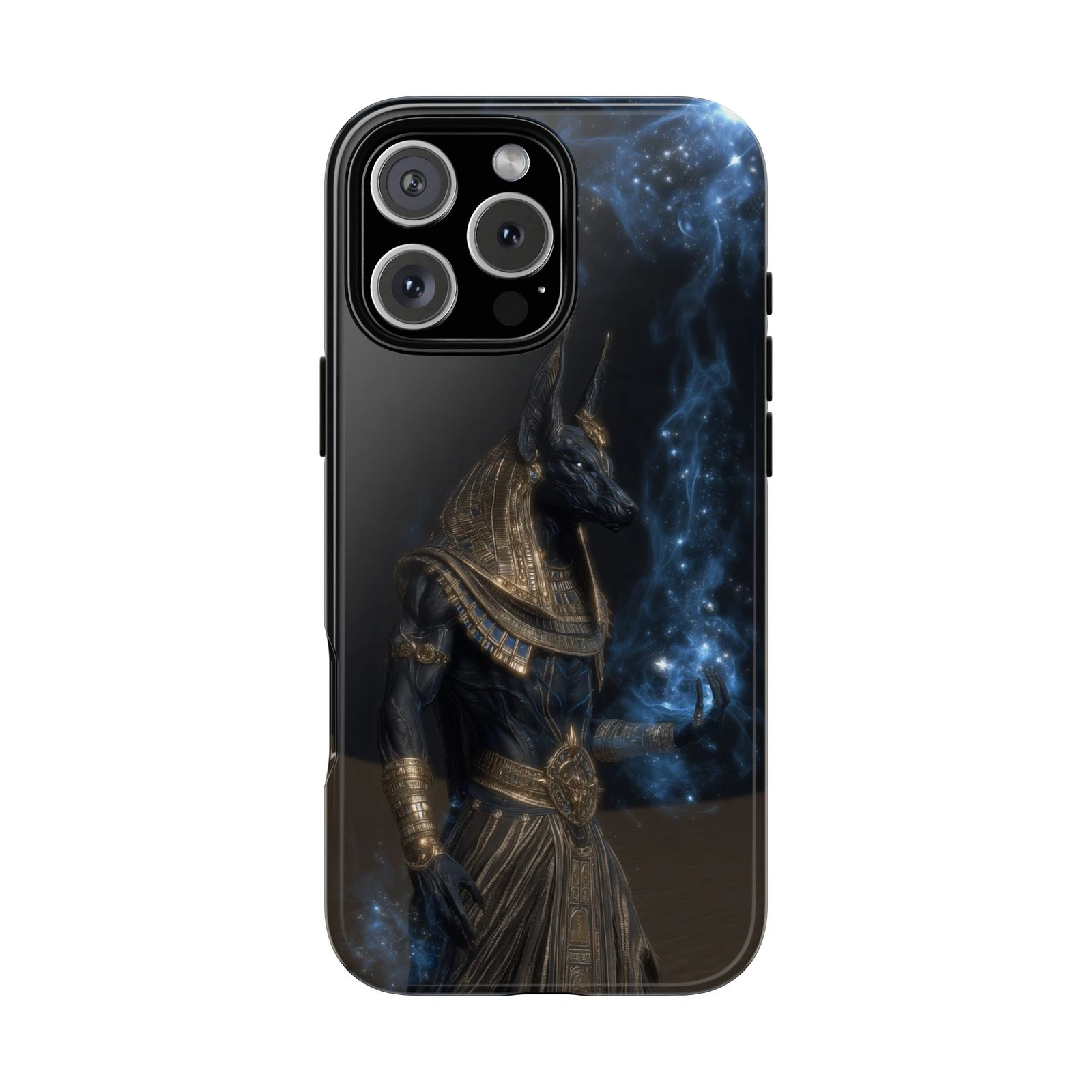 Anubis Blue Flame Egypt Desert Protective Case for iPhone 11 up to 17 ...