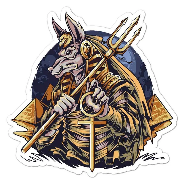 Anubis Egyptian God Sticker Indoor Outdoor Phone Decal Water Bottle ...