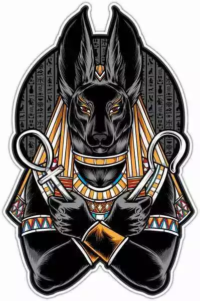 Anubis God Of Death Greek Wolf Head Car Stickerphone Decal Water Bottle ...