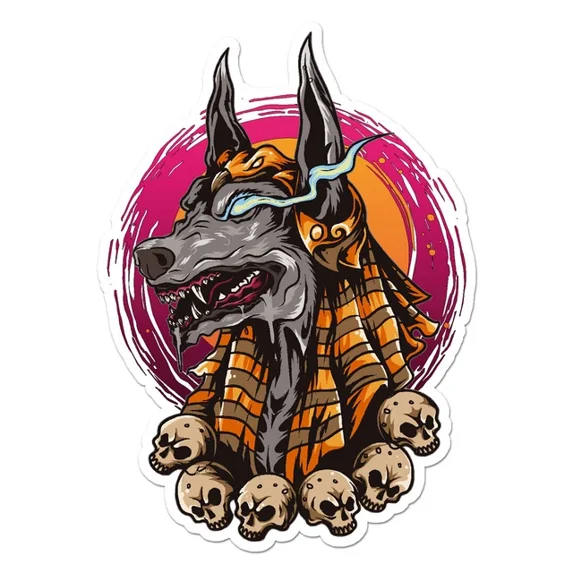 Anubis Skulls Egyptian Sticker Phone Decal Water Bottle Stickers Car ...