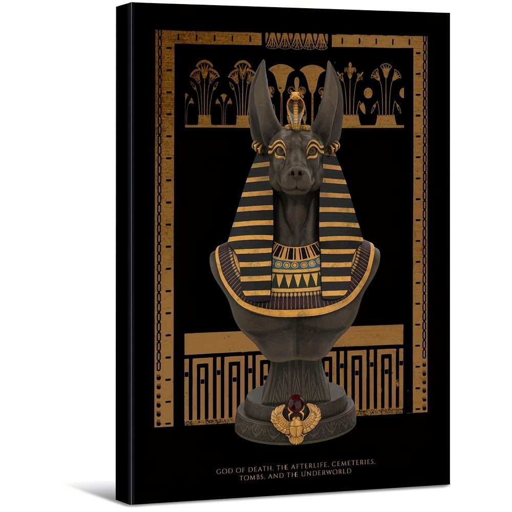 Anubis Statue Representing Egyptian Afterlife Concepts. Large Wooden ...