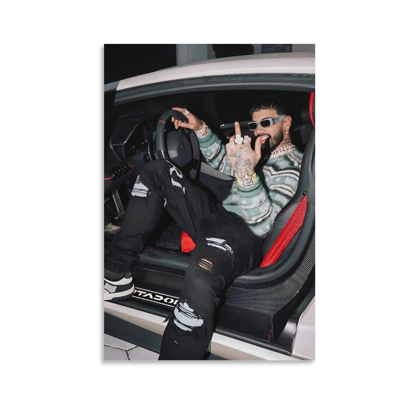 Anuel AA Art RAPPER Unique Poster Posters Wall Art Painting Canvas Gift ...