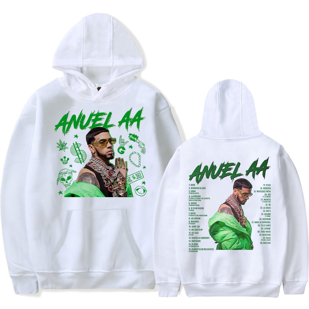 Anuel AA Hoodies Merch Music Tour 2023 pop graphics Print Unisex Trendy ...