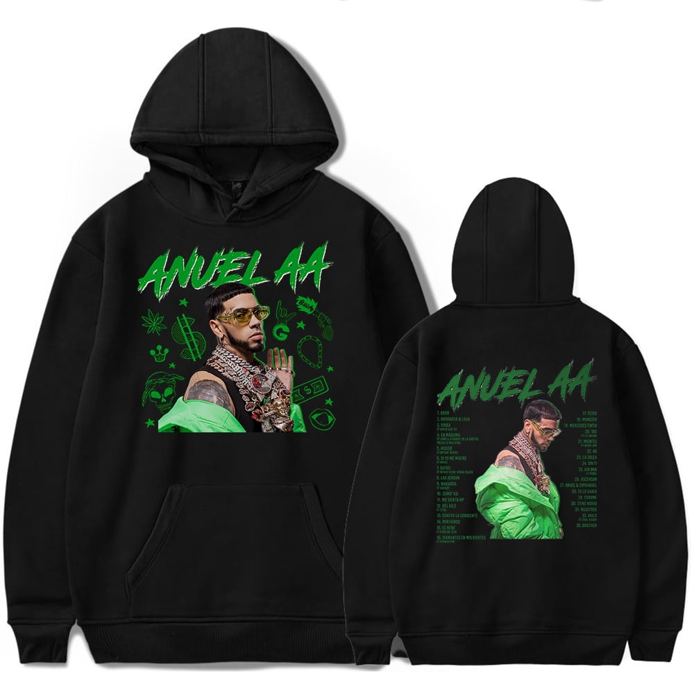 Anuel AA Hoodies Merch Music Tour 2023 pop graphics Print Unisex Trendy ...