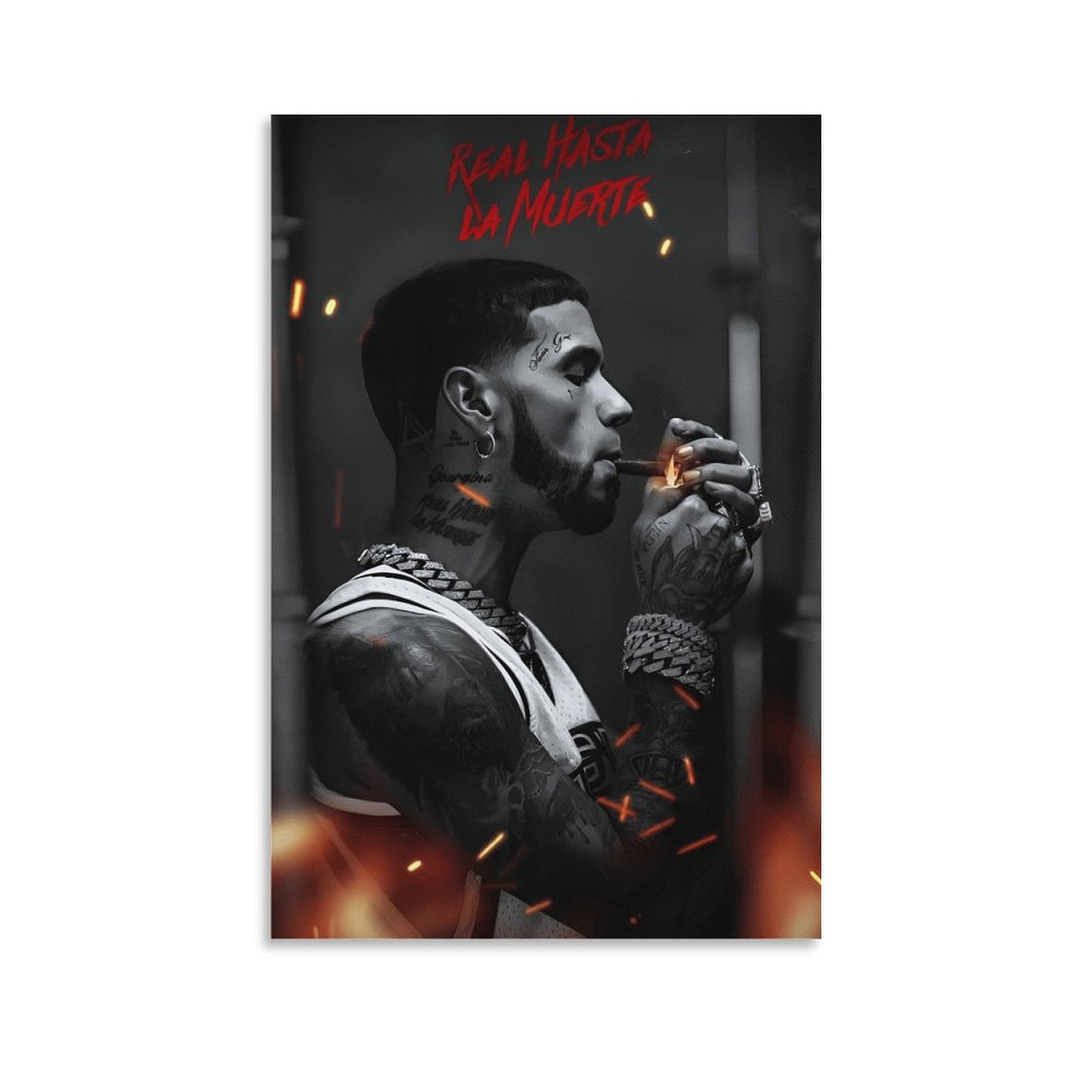 Anuel AA RAPPER Art Poster Wall Art Poster Scroll Canvas Painting ...