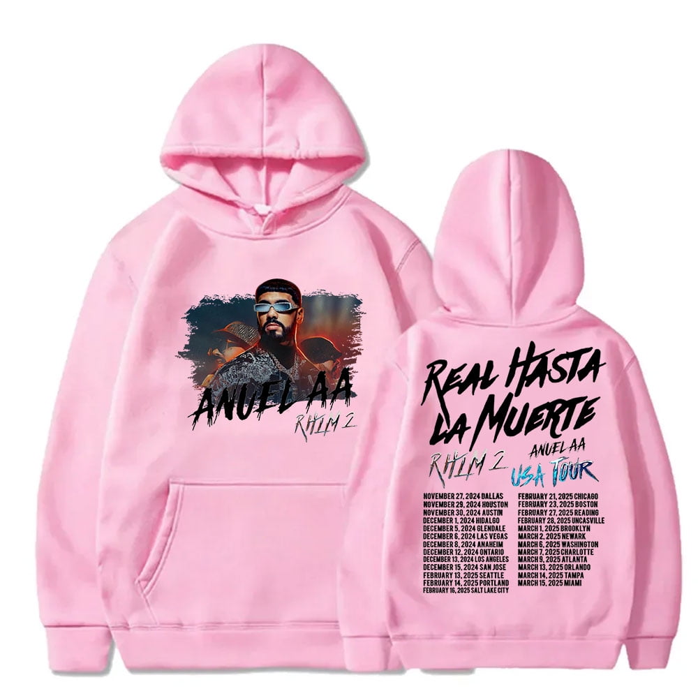 Anuel AA RHLM 2 Tour Hoodies Real Hasta la Muerte Merch Pullovers ...