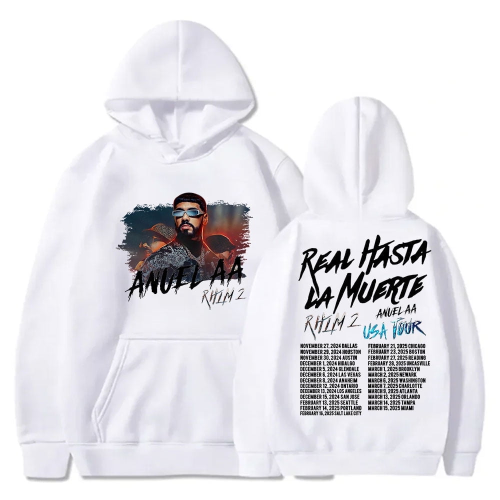 Anuel AA RHLM 2 Tour Hoodies Real Hasta la Muerte Merch Pullovers Unisex Fashion HipHop ...